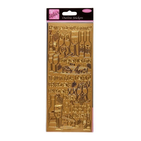 Graftoncrafts > General > Anita's Outline Stickers - Good Wine - Gold