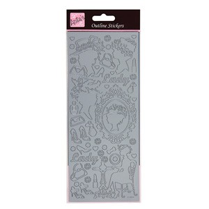 Graftoncrafts > Ladies > Anita's Outline Stickers - Classic Cameos Silver