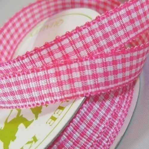 Graftoncrafts > Gingham > Gingham Ribbon 10mm- Fushcia Pink