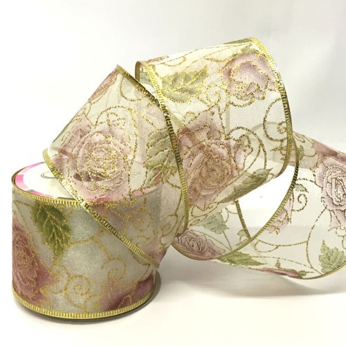 Graftoncrafts > Organza > Jane Organza Ribbon Wired Edge - Pink 63mm